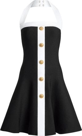 Balmain Femme, Robes, Noir, Taille: 40 FR Robe Trap&egrave;ze Avec Boutons