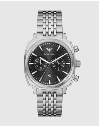 Emporio Armani montre chronographe pour homme en acier inoxydable argent&eacute;