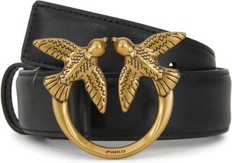 Pinko Pinko, Femme, Accessoires, Noir, Taille: XS Love Birds Ceinture en cuir 3 cm