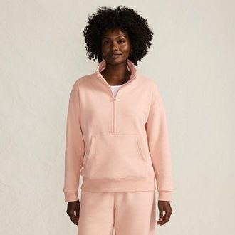 Lands End Sweatshirt SERIOUS SWEATS mit Rei&szlig;verschluss, Damen, Gr&ouml;&szlig;e:36-38 regular, Pink, Baumwoll-Mischung/Polyester-Mischung, by Lands End
