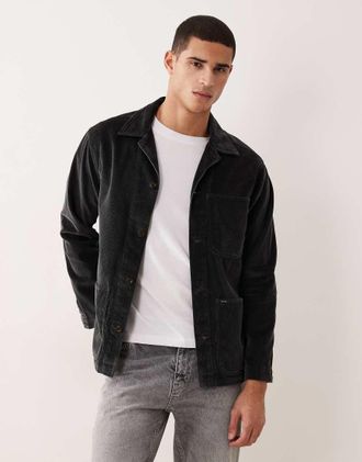 Polo Ralph Lauren Osbars - Surchemise &agrave; fermeture &eacute;clair devant en velours c&ocirc;tel&eacute; - Anthracite-Gris