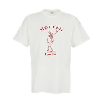 Alexander McQueen Baumwoll-T-Shirt mit Rundhalsausschnitt - - Tops - Herren - Wei&szlig; - L
