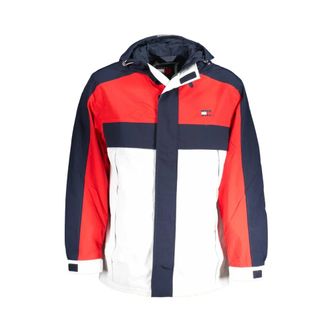 Tommy Hilfiger Blaue Kapuzenjacke mit Rei&szlig;verschluss und Logo - - Jackets - Herren - Mehrfarbig - S