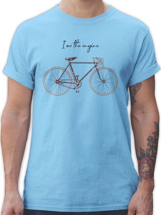 Shirtracer T-Shirt Herren - Fahrrad Bekleidung Radsport - I am The Engine I Rennrad I Geschenk Radfahrer I Fahrradliebhaber I Cycling - XL - Hellblau - fahrradsh