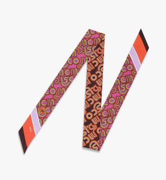 MCM Petite Schal aus Bio-Seide mit Disco-Monogramm-Print