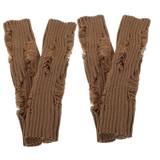 Valiclud 2paires Mitaines Longues sans Doigts pour Femmes Mitaines Tricot&eacute;es &agrave; Doigts Ouverts pour Filles Moufles Chaudes et Confortables