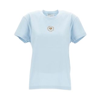 Stella McCartney T-Shirt mit Rundhalsausschnitt - - Tops - Damen - Blau - XS
