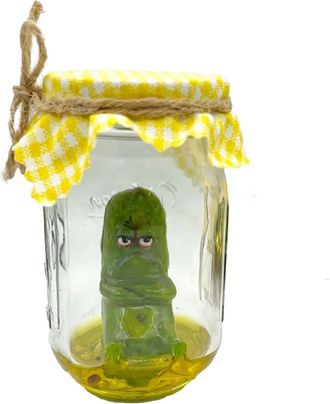 Generic Pickle Jar Dekoration - Mini Schreiende Gurke Figur - Fliegen Wohlbefinden | Humorvolle Verzierung f&uuml;r Zuhause - Elegantes Deko-Objekt - Ideal f&uuml;r Reg