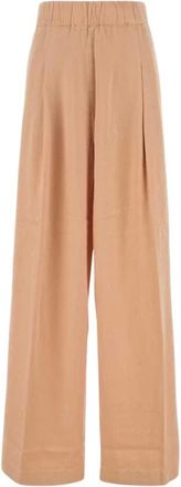 Dries Van Noten Femme, Pantalons, Beige, Taille: 40 FR Wide-Leg Cotton Twill Pantalons