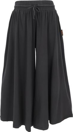 Guru Shop Weite Palazzohose aus Bio-Baumwolle, Marlenehose - Charcoal, Damen, Size:S