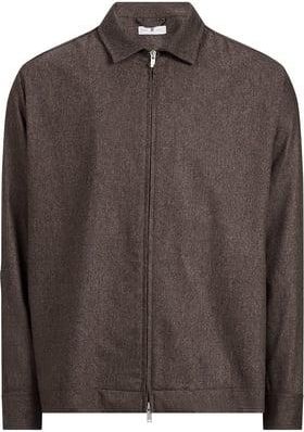 PT01 Blouson droit zipp&eacute; en laine m&eacute;lang&eacute;e