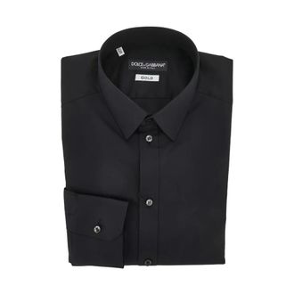 Dolce & Gabbana Gold-fit Stretch Poplin Hemd - - Shirts - Herren - Schwarzk - 3XL