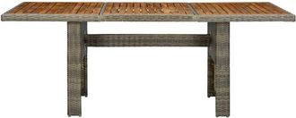 vidaXL Gartentisch Braun Poly Rattan und Akazie Massivholz Vidaxl
