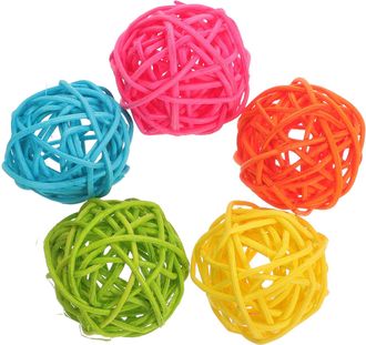 NUOBESTY 15 St&uuml;ck Rattankugeln aus Naturweide Vasenf&uuml;ller und Aromatherapie Diffusor 1,6 Zoll Bunt Dekokugeln f&uuml;r Tischdekoration und Bastelprojekte