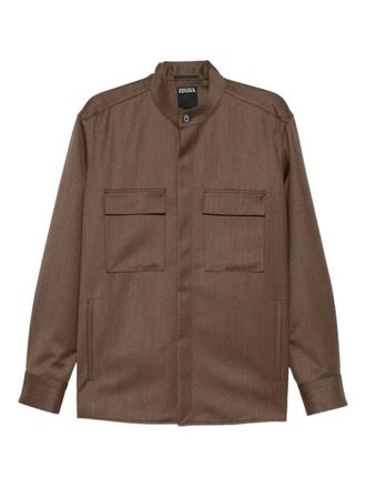 Ermenegildo Zegna chemise en laine - M06 BROWN
