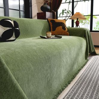 Generic Eleganz Sofa &Uuml;berwurfdecke Couch &Uuml;berw&uuml;rf Sofa&uuml;berwurf Decke Couchdecke &Uuml;berwurf mit Quasten 1/2/3/4/5 Sitzer L Form Ecksofa Sofadecke Sessel Decke So