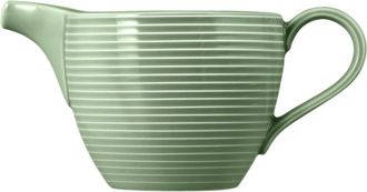 SELTMANN WEIDEN Beat Color Glaze Milchk&auml;nnchen, 290 ml, Gie&szlig;er mit Rillen-Relief, Sahnek&auml;nnchen aus Porzellan, Salbeigr&uuml;n