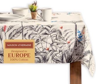 Maison d'Hermine Amazonia Nappe en 100% Coton pour Table de Cuisine Salle &agrave; Manger d&eacute;coration de Table f&ecirc;te Mariage, f&ecirc;te m&egrave;res Mariage, f&ecirc;te m&egrave;res Thanksgiving No&euml;l (