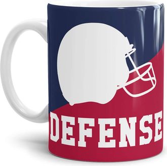 Tassendruck Football-Tasse Defense Kaffeetasse/Mug/Cup/- Qualit&auml;t Made in Germany