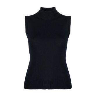 Sportmax Femme, Pulls, Bleu, Taille: 40 FR Ardenza Pull Sans Manches &agrave; Col Roul&eacute;