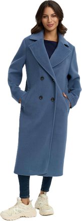 Navahoo Damen &Uuml;bergangsmantel (XS-3XL) - Eleganter Mantel mit Reverkragen, Mantel im Trenchcoat Stil, Warme Jacke Frauen - N052 (XXL, DustyBlue)