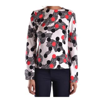 Msgm Lang&auml;rmeliges geometrisches Top - - Tops - Damen - Wei&szlig; - S