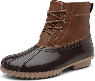 Pangolin Bottines Duck Boots Femme Imperm&eacute;ables, Boots de Pluie &agrave; Lacets, Semelle Antid&eacute;rapante en Caoutchouc, Bottines Courtes Automne Hiver pour Ville, Jardi