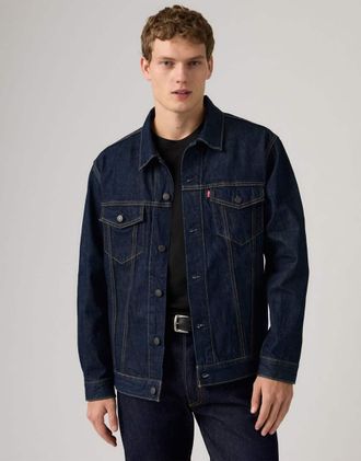 Levi's Veste d&eacute;contract&eacute; style camionneur &agrave; d&eacute;lavage brut - Bleu