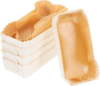 UPKOCH 10Er-Pack Backform Mit Papiereinlage Holzbackform Antihaftbeschichtete Kastenformen Rechteckige Brotform Mit Einlage F&uuml;r Die Mikrowelle