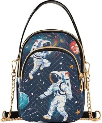 Mnsruu Sacs à bandoulière pour femme, motif astronautes, espace, sac à main, petit sac à bandoulière avec sangle réglable