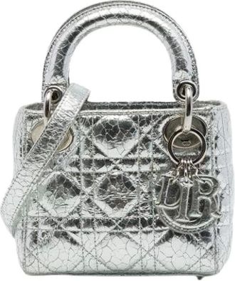 Dior Sac Lady Dior Mini Pre-owned - Femme - Pre-owned - Gris - Taille: ONE Size