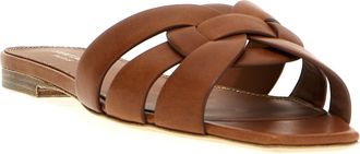 Saint Laurent Tribute Nu Pieds Flat - Brown