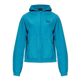 Balenciaga Logo Embroidery Hoodie - - Sweatshirts & Hoodies - Damen - Blau - M