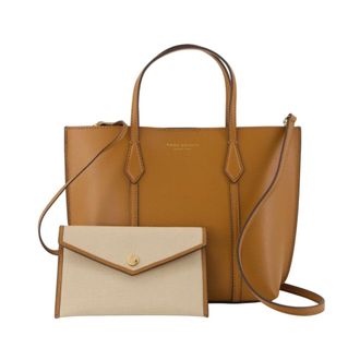 Tory Burch Braune Leder-Zip-Geldb&ouml;rse mit Griffen - - Bags - Damen - Braun - ONE SIZE