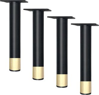 Generic Packung mit 4 modernen Metall-, DIY-Möbel-vertikalen runden Rohrtischbeinen, Möbelschrankfüße, Sofafüße, Eisenmöbelstützbeine, für Couchtisch, Schreib
