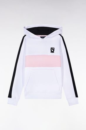 Eden Park Sweatshirt &Agrave; Capuche Nouvelle Z&eacute;lande En Coton Blanc Coupe Droite