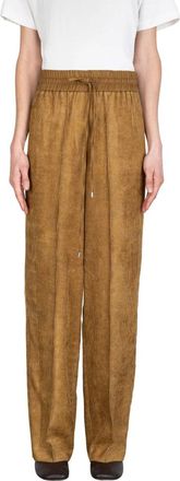 Alysi Femme, Pantalons, Jaune, Taille: 36 FR Pantalon Large en Velours C&ocirc;tel&eacute;