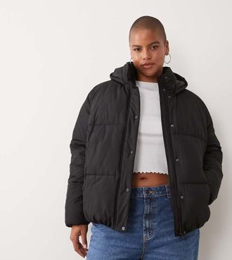 New Look Plus New Look Curve manteau doudoune &agrave; capuche noir