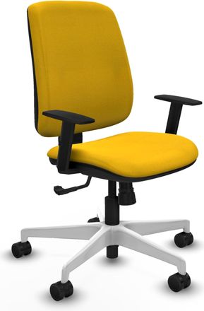 Piqueras y Crespo Gepolsterter Drehstuhl Alares mit 1D-Armlehnen, ausgestattet mit 4 Positionen und Schaumstoff, 65 mm Nylon, Gelb