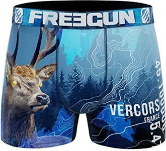 Freegun Boxer Homme en Microfibre Recyclé Thème Animaux (S, Renne 22)