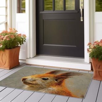 Generic Ch&acirc;taigne Tapis Doux et Moelleux, Dessin anim&eacute; Animaux &Eacute;cureuil Tapis Design &agrave; Poil Ras Doux pour Salle &agrave; Manger Chambre Adulte et Ado 160 x 230 cm