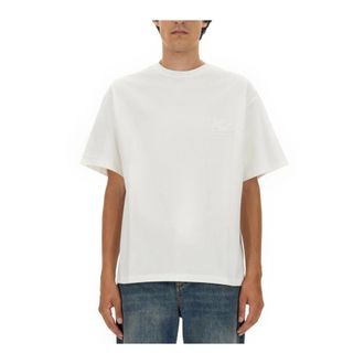 Etro Besticktes Logo Baumwoll-T-Shirt - - Tops - Herren - Wei&szlig; - XS