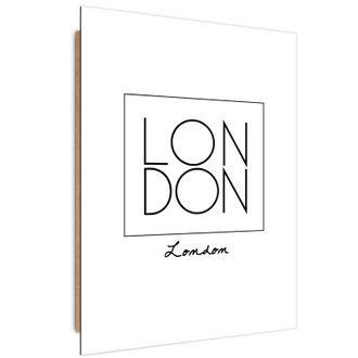 Feeby Wanddeko London Bilder Modern Art Bilder Typografie Minimalistisch Wei&szlig; 60x90 cm