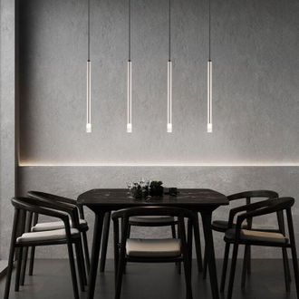 Globo Lighting Pendellampe H&auml;ngeleuchte Esstischleuchte Wohnzimmerlampe 4 flammig h 120 cm