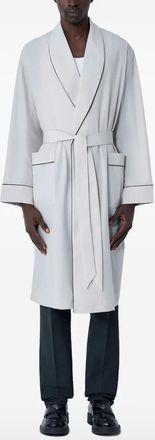 Prada belted accent-trims single-breasted coat - Nude