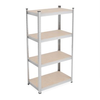 Relaxdays Schwerlastregal, HxBxT: 138x70x40 cm, 200 kg, verzinkter Stahl, Lagerregal Keller, Garage, zum Stecken, Silber