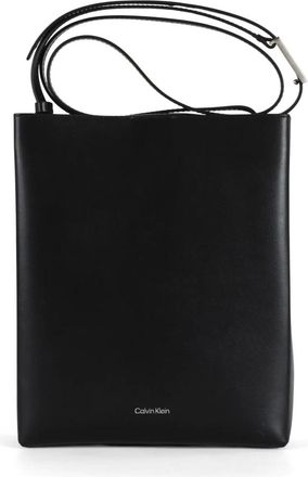 Calvin Klein Femme, Sacs, Noir, Taille: ONE Size Sac Bandouli&egrave;re en Similicuir avec Logo