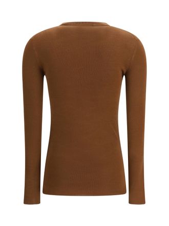 Prada Womens Ribbed Wool Cardigan Tabacco Fleece Sweater