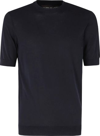 FILIPPO DE LAURENTIIS Homme, Pulls, Bleu, Taille: 3XL Maglia Girocollo Cotone Crepe
