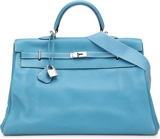 Herm&egrave;s Weekender - Clemence Kelly II Relax 50 Voyage - Gr. unisize - in Blau - f&uuml;r Damen
